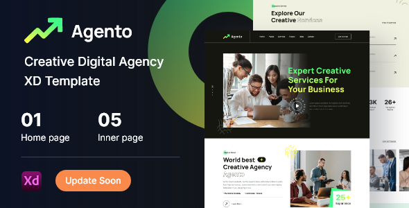 Agento - Creative Digital Agency XD Template by Zodevs | ThemeForest